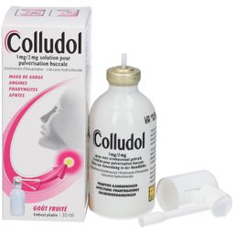 Colludol 1 mg/2 mg Solution pour Pulvérisation Buccale | Maux de gorge ...
