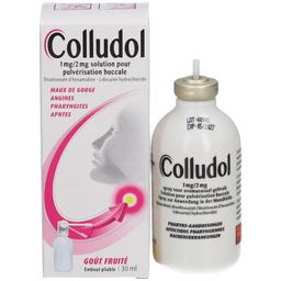 Colludol 1 mg/2 mg Solution pour Pulvérisation Buccale | Maux de gorge ...