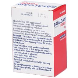 Dafalgan® Forte 1g Paracetamol | Pijn & Koorts 50 St - Farmaline