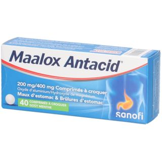 Maalox Antacid 200mg/400mg - Brandend Maagzuur 40 St - Farmaline