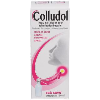 Colludol 1 mg/2 mg Solution pour Pulvérisation Buccale | Maux de gorge ...