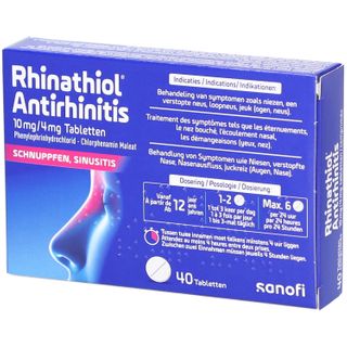Rhinathiol Antirhinitis 10mg/4mg - Verkoudheid 40 St - Farmaline
