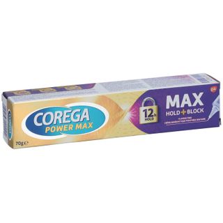 Corega Power Max Max Hold + Block Kleefcrème 70 g - Farmaline