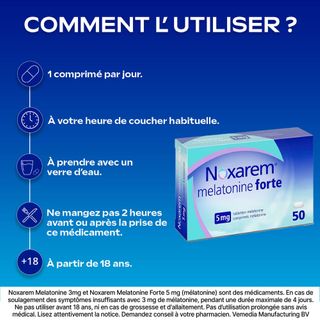 Noxarem Mélatonine Forte 5- mg | Soutien en cas de décalage horaire et ...