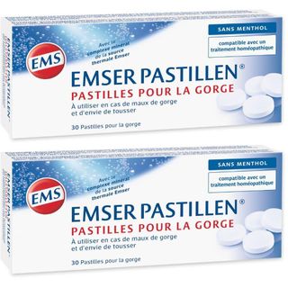 Rhinicur Emser Pastillen® Pastilles pour la Gorge Sans Menthol 2x30 pc ...