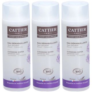 Cattier Cleansing Water Sensitive Eyes 3x150 ml - Farmaline
