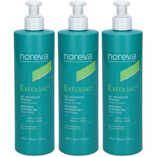 Noreva Exfoliac® Intensive Foaming Gel 3x400 ml - Farmaline