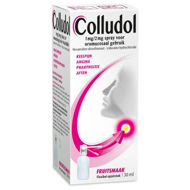 Colludol 1 mg/2 mg Spray voor Oromucosaal Gebruik |Keelpijn en ...