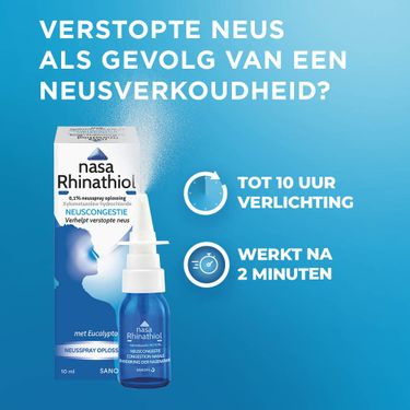 Nasa Rhinathiol 0,1% | Verstopte Neus | Neusspray 10 ml - Farmaline