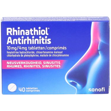 Rhinathiol Antirhinitis 10mg/4mg - Verkoudheid 40 St - Farmaline