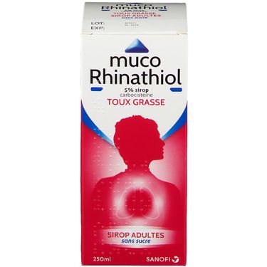 Muco Rhinathiol 5% | Slijmhoest siroop | Zonder Suiker 250 ml - Farmaline