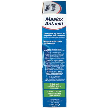 Maalox Antacid 230mg/400mg per 10ml Suspensie - Voor Maagpijn 250 ml ...