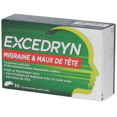 Excedryn Migraine et Maux de Tête 30 pc(s) - Farmaline