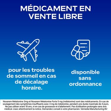 Noxarem Mélatonine Forte 5- mg | Soutien en cas de décalage horaire et ...