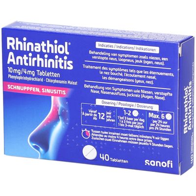 Rhinathiol Antirhinitis 10mg/4mg - Verkoudheid 40 St - Farmaline