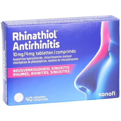 Rhinathiol Antirhinitis 10mg/4mg - Verkoudheid 40 St - Farmaline