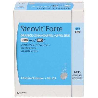 Steovit® Forte Sinaasappel 1000mg/880 I.E. 90 St - Farmaline