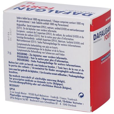 Dafalgan® Forte 1g Paracetamol | Pijn & Koorts 40 St - Farmaline