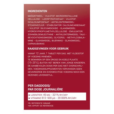 FerixX Ultra 45 Ijzer - Vitamine B12 30 St - Farmaline