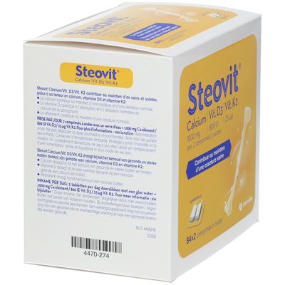 Steovit® Calcium - Vitamine D3 - Vitamine K2 84x2 St - Farmaline