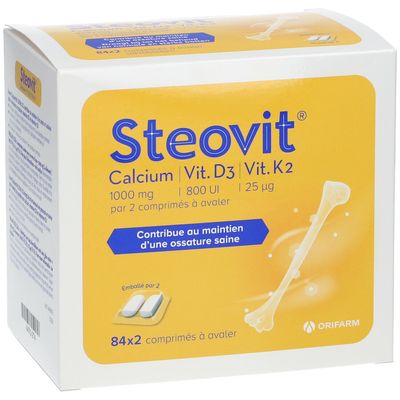 Steovit® Calcium - Vitamine D3 - Vitamine K2 84x2 St - Farmaline