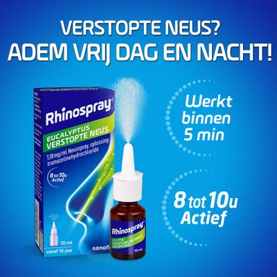Rhinospray® Eucalyptus Verstopte Neus 1,18 mg/ml | Neusspray | 8 tot 10 ...