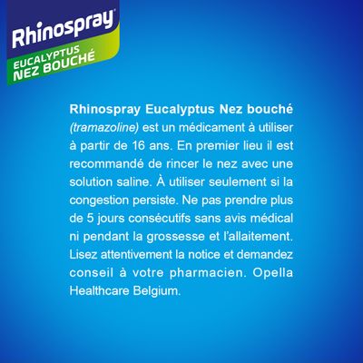 Rhinospray® Eucalyptus Nez Bouché 1,18 mg/ml | Spray Nasal | 8 à 10 ...