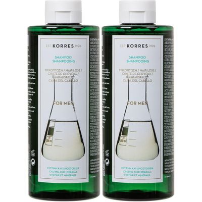Korres Shampooing Cystine & Minéraux Anti-Chute pour Hommes 2x400 ml ...