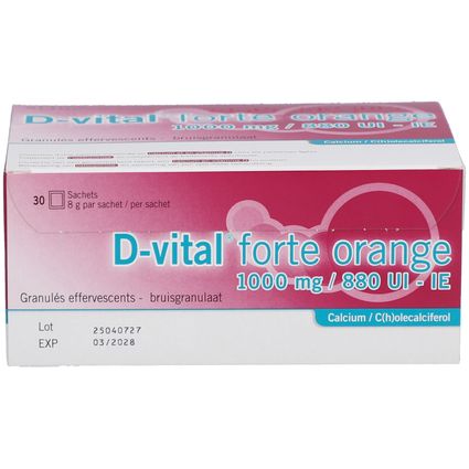 D-Vital® Forte Orange 1000 mg - 880 UI-IE 30 pc(s) - Farmaline