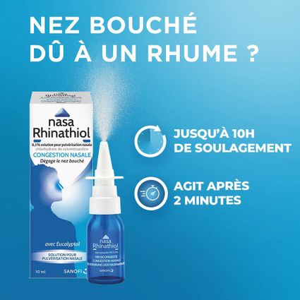 Nasa Rhinathiol 0,1% | Nez Bouché | Spray nasal 10 ml - Farmaline