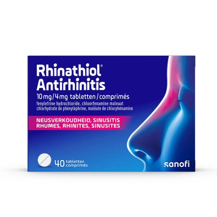 Rhinathiol Antirhinitis 10mg/4mg | Neusverkoudheid, Sinusitis 40 St ...