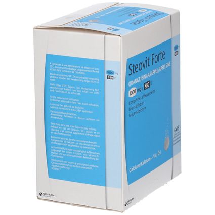 Steovit® Forte Sinaasappel 1000mg/880 I.E. 90 St - Farmaline