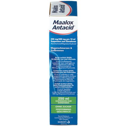 Maalox Antacid 230mg/400mg per 10ml Suspensie - Voor Maagpijn 250 ml ...
