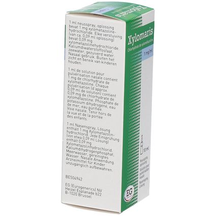 Xylomaris Spray Nasal 1 mg/ml | Rhume & Nez qui coule 10 ml - Farmaline
