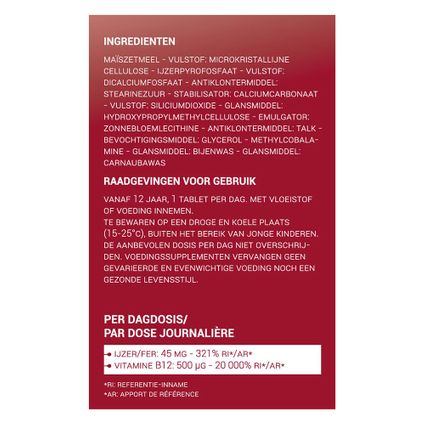 FerixX Ultra 45 Ijzer - Vitamine B12 30 St - Farmaline