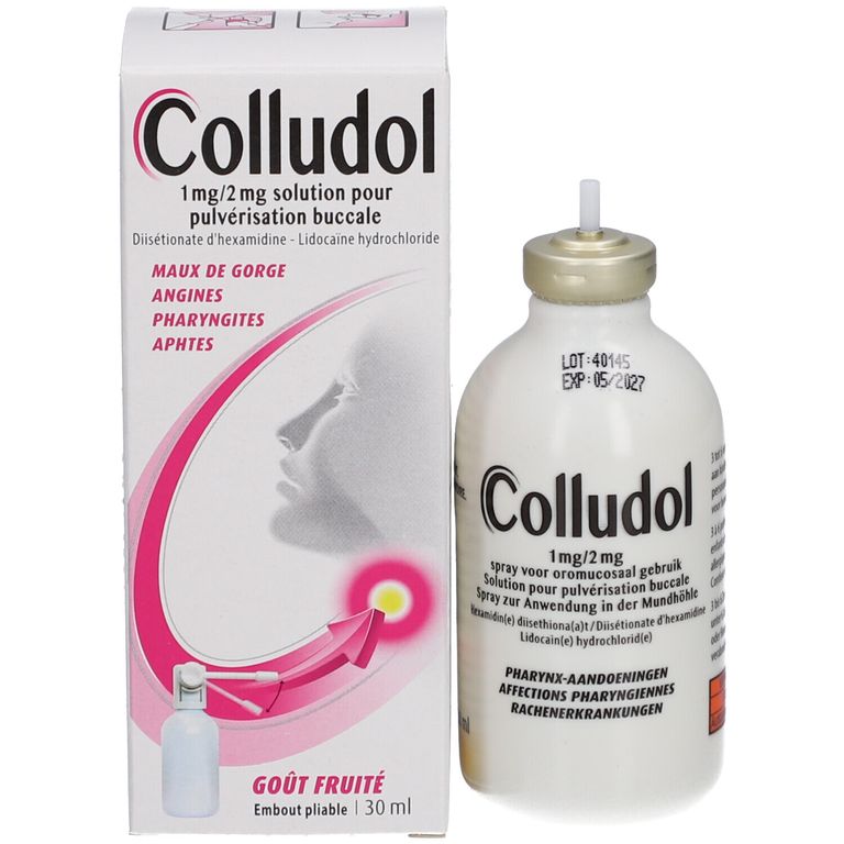 Colludol 1 mg/2 mg Spray voor Oromucosaal Gebruik |Keelpijn en ...