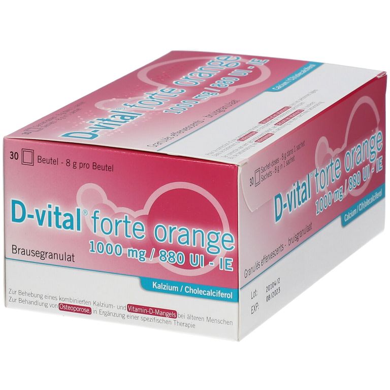 D-Vital® Forte Orange 1000 mg - 880 UI-IE 30 pc(s) - Farmaline