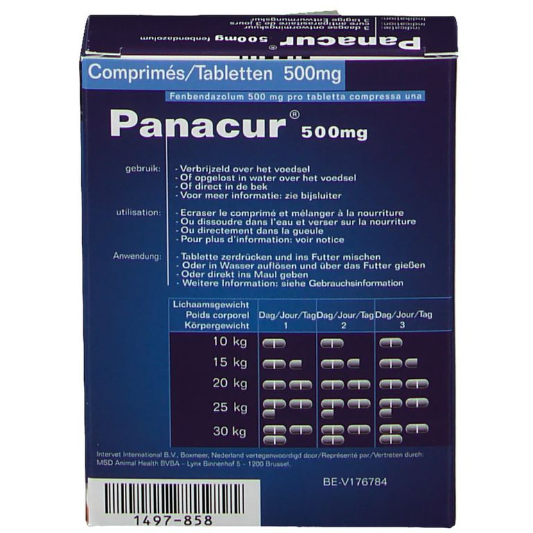 Panacur 500mg Hond 10 St - Farmaline