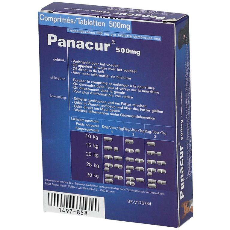 Panacur 500mg Hond 10 St - Farmaline