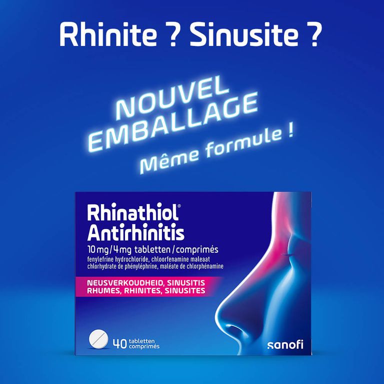 Rhinathiol Antirhinitis 10mg/4mg | Rhumes, Rhinites, Sinusites 40 pc(s ...