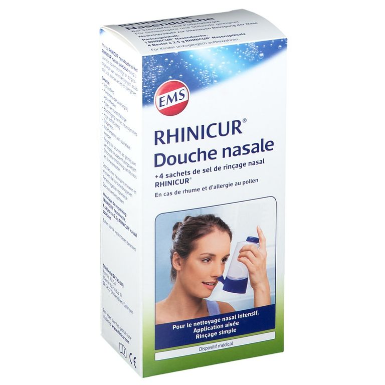 Rhinicur Douche Nasale + 4 Sachets de Sel de Rinçage Nasal 1 pc(s ...