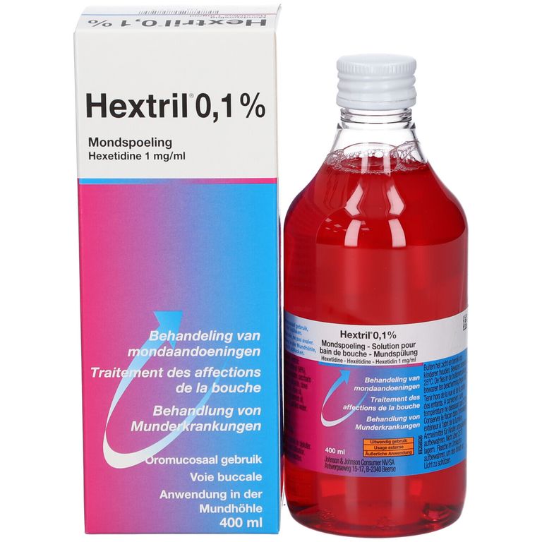 Hextril® 0,1% Mondspoeling | Tegen mond- en keelinfecties 400 ml ...