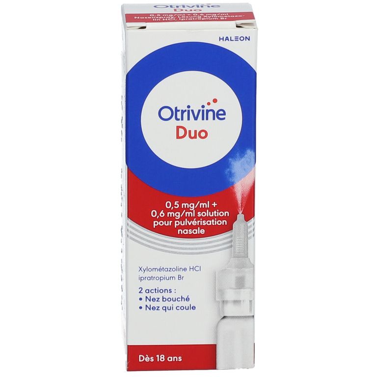 Otrivine Duo 0,5 mg/ml + 0,6 mg/ml Solution pour Pulvérisation Nasale ...