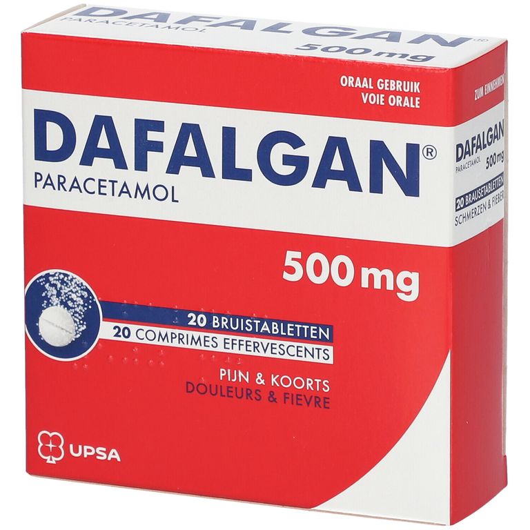 Dafalgan® 500 mg Paracetamol | Pijn & Koorts 20 St - Farmaline