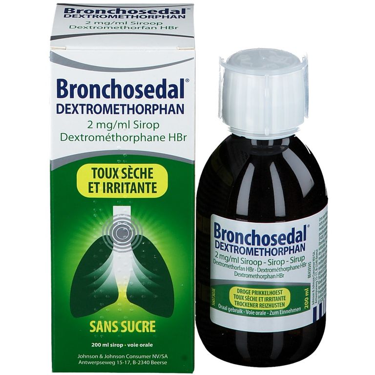 Bronchosedal® Dextromethorphan 2mg/ml Siroop 200 ml - Farmaline