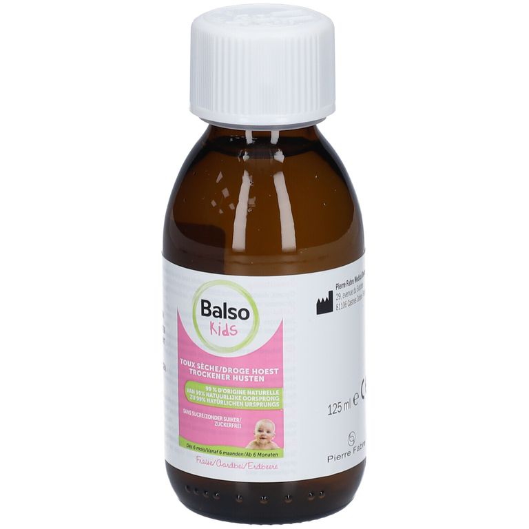 Balso Kids Sirop Toux Sans Sucre 125 ml - Farmaline