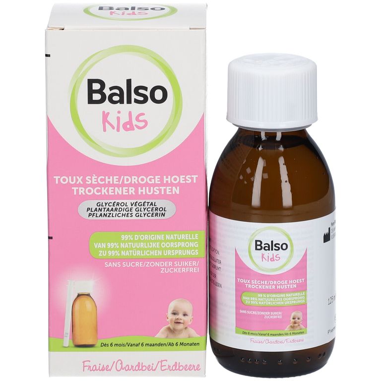 Balso Kids Sirop Toux Sans Sucre 125 ml - Farmaline