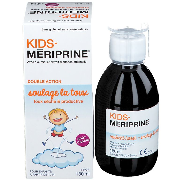 Kids-Meriprine Sirop contre la toux | Toux sèche & productive | Enfants ...
