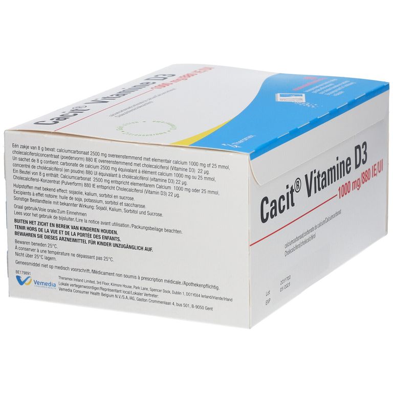 Cacit Vitamine D3 1000 mg/880 IE/UI 90 St - Farmaline