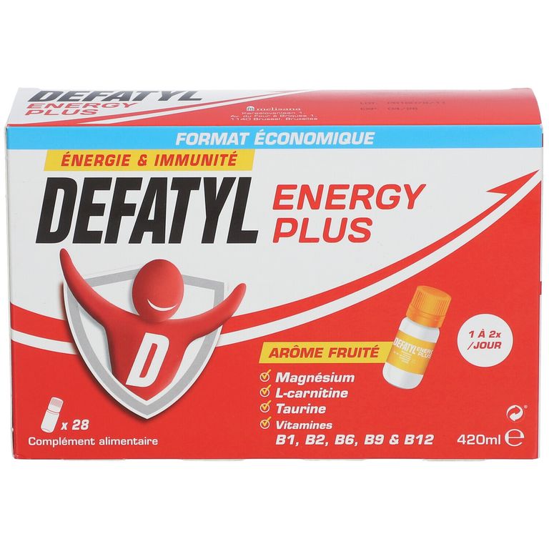 Defatyl Energy Plus Drinkbaar 28x15 ml - Farmaline